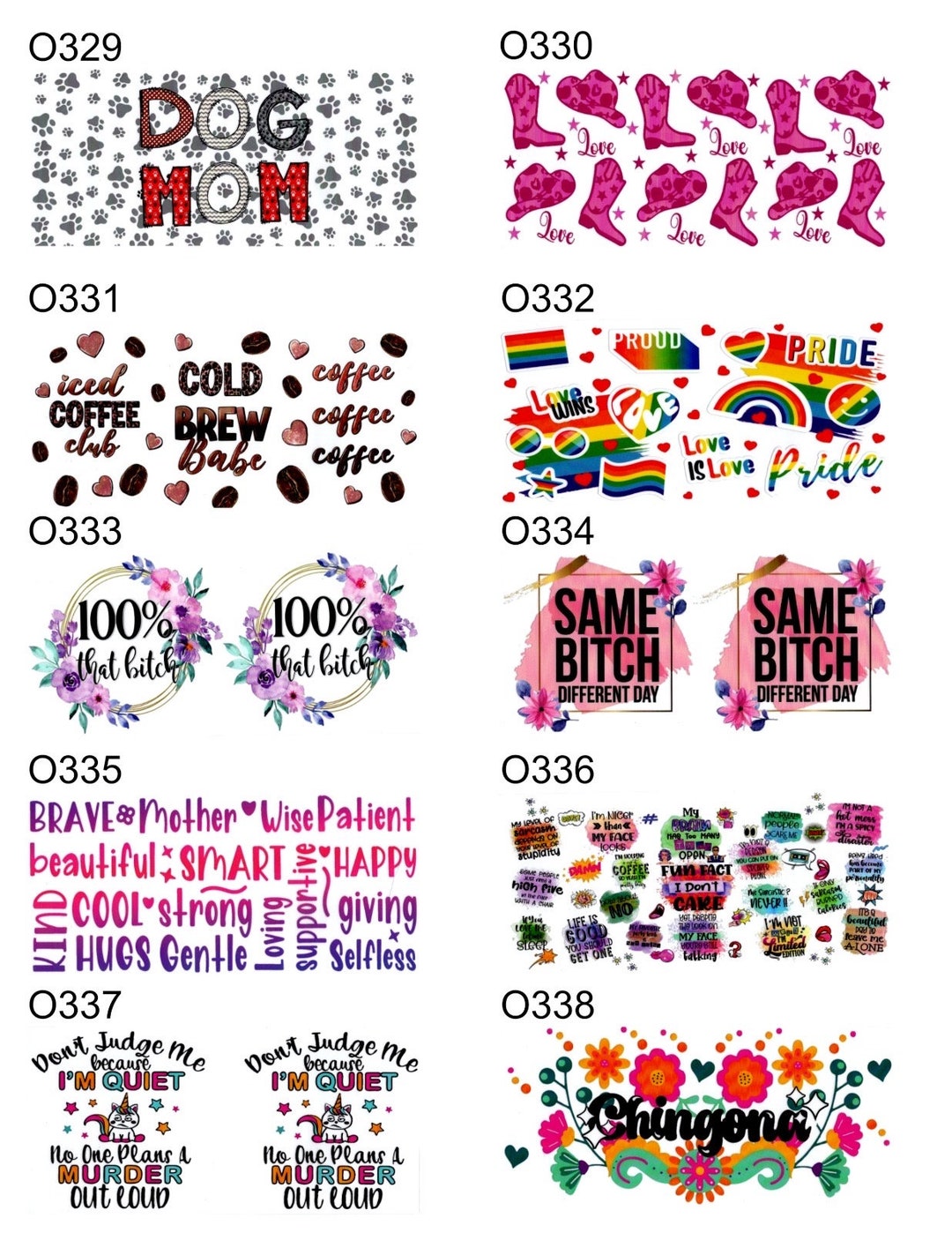 UV DTF , Full Color Transfers, Waterproof, Ready to Ship - Etsy