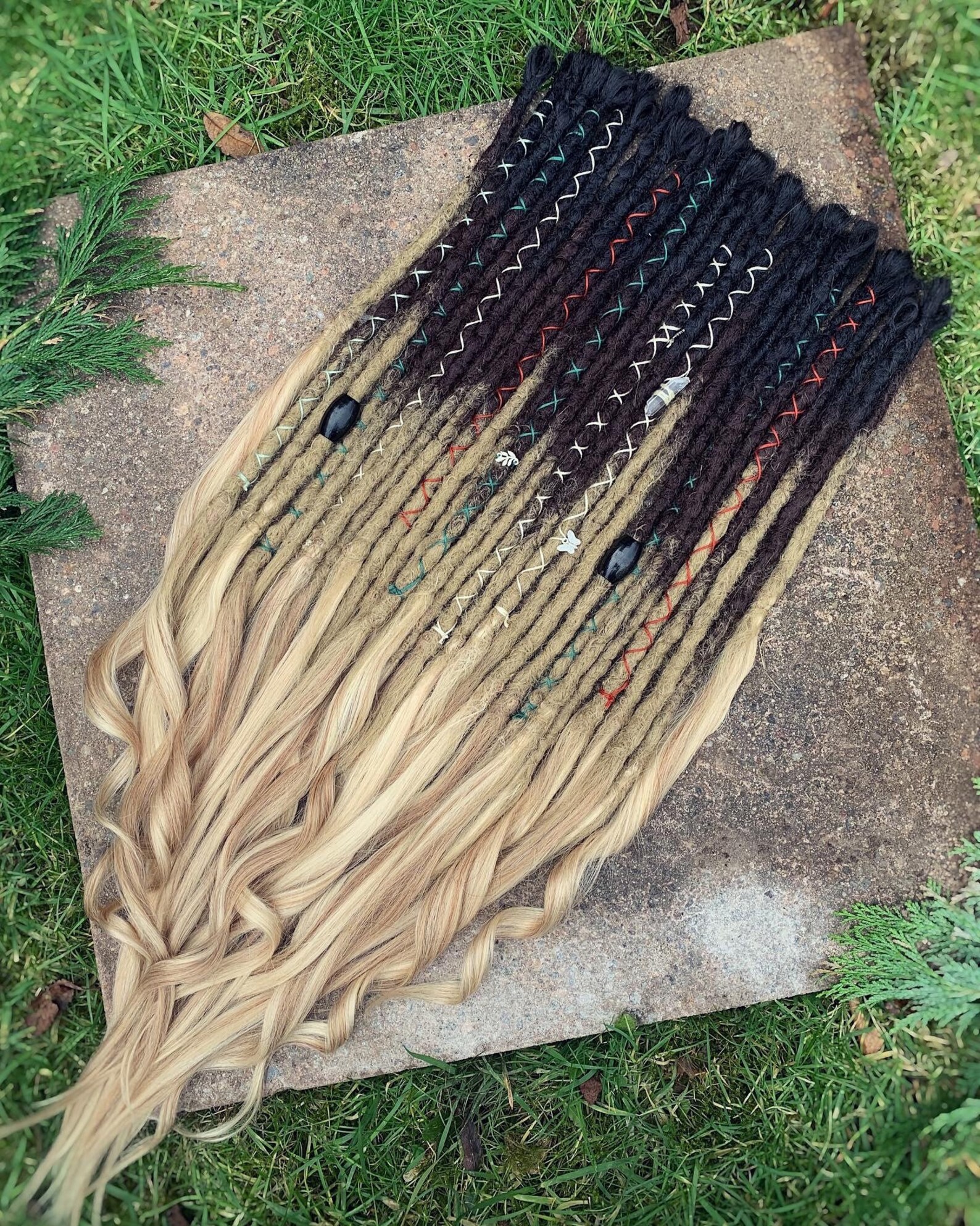 Synthetic Dreadlock Extensions With Luxury Human Hair Ends. - Etsy UK