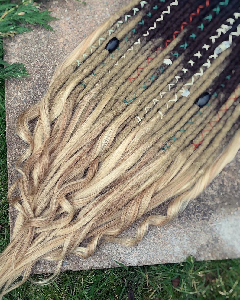 Synthetic Dreadlock Extensions With Luxury Human Hair Ends. - Etsy UK