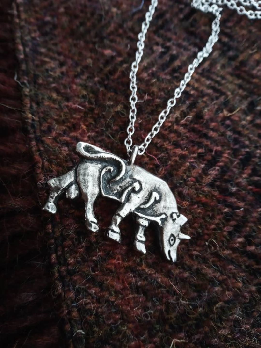Burghead Bull Pictish Pendant in Sterling Silver Handmade in Scotland ...