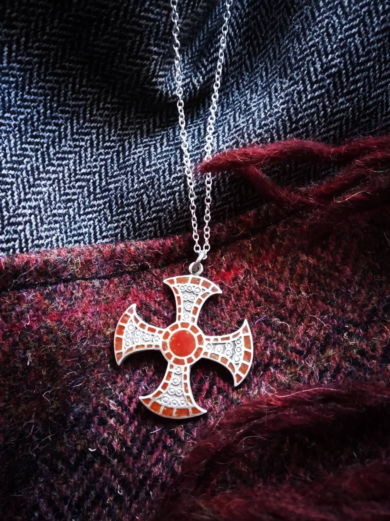 Handmade Anglo Saxon Trumpington cross pendant or brooch | Etsy