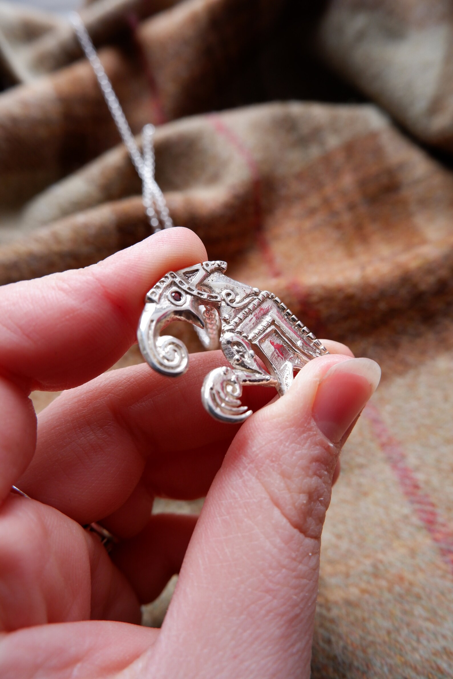 Anglo Saxon Raven Pendant Based on the Sutton Hoo Shield Mount - Silver ...