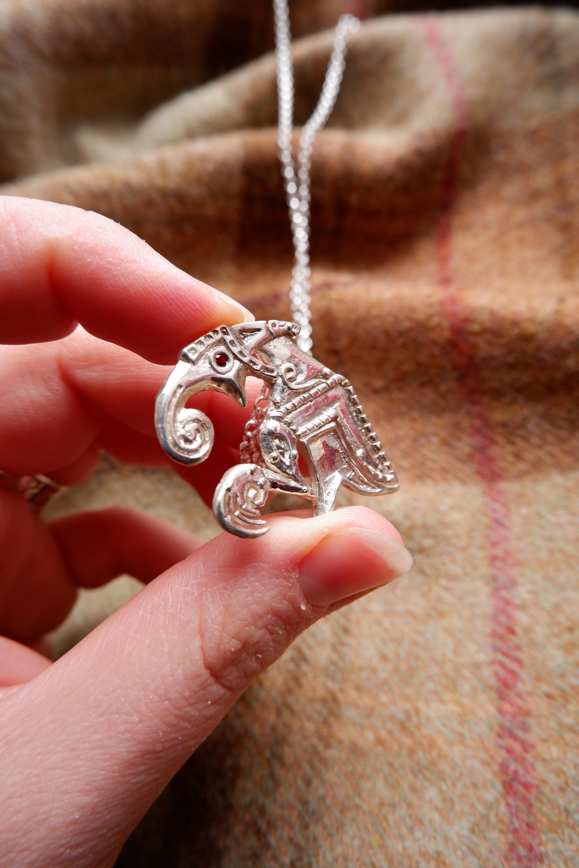 Anglo Saxon Raven Pendant Based on the Sutton Hoo Shield Mount - Silver ...