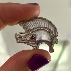 Anglo Saxon Boar Brooch in Silver or Bronze With Garnet - Etsy