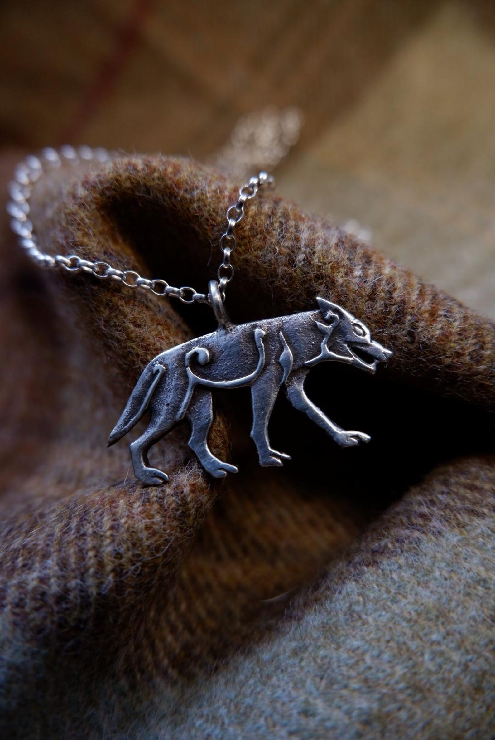 Ardross Pictish Wolf Pendant in Sterling Silver or Bronze - Etsy UK