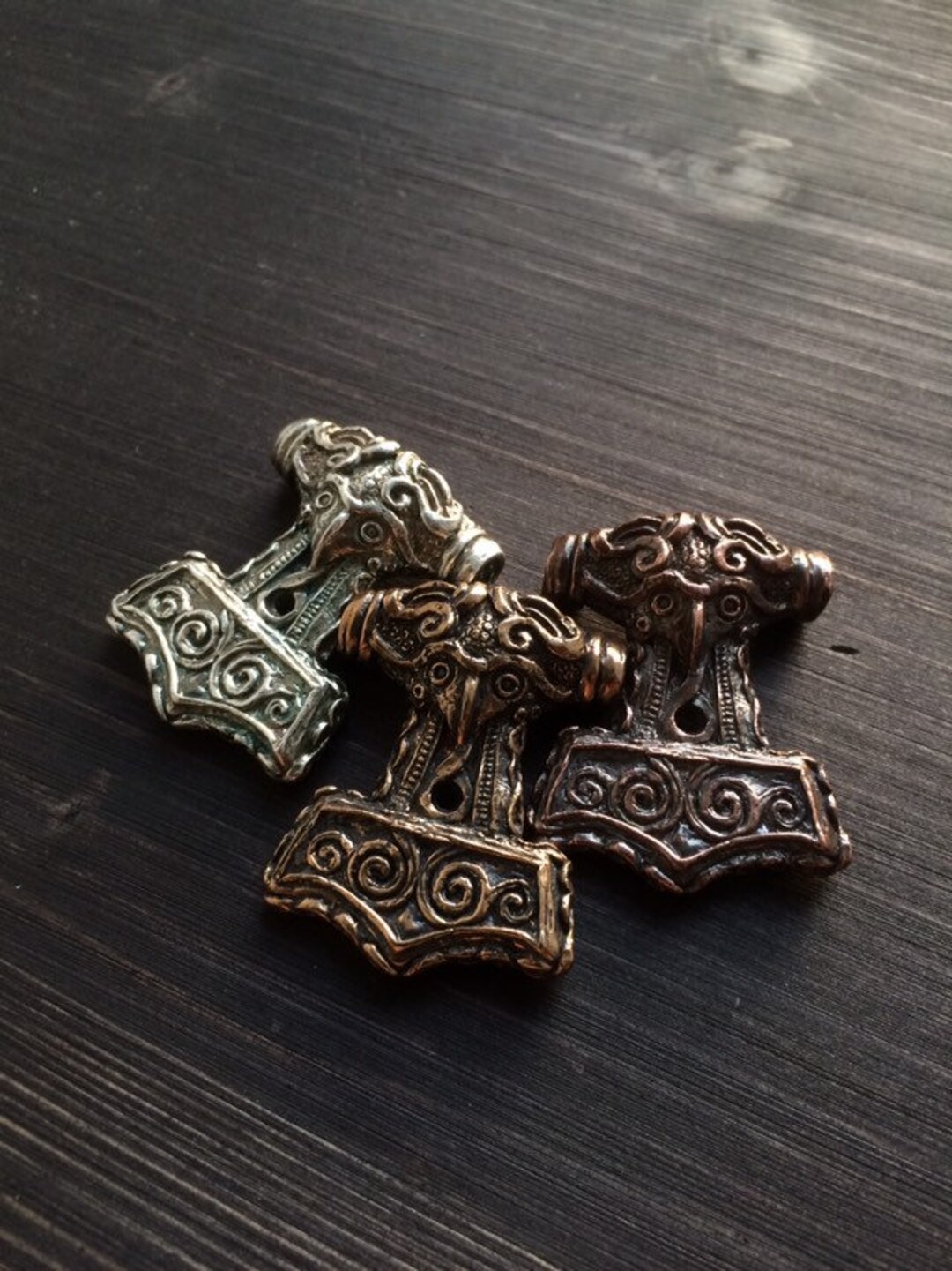 Skane Mjolnir Thors Hammer Pendant in Solid Sterling Silver, Red or ...