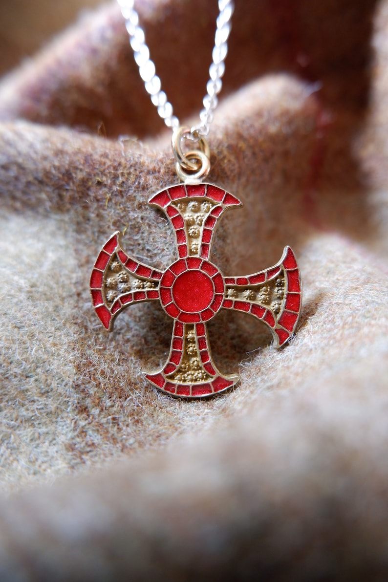 Handmade Anglo Saxon Trumpington Cross Pendant or Brooch in Bronze or ...