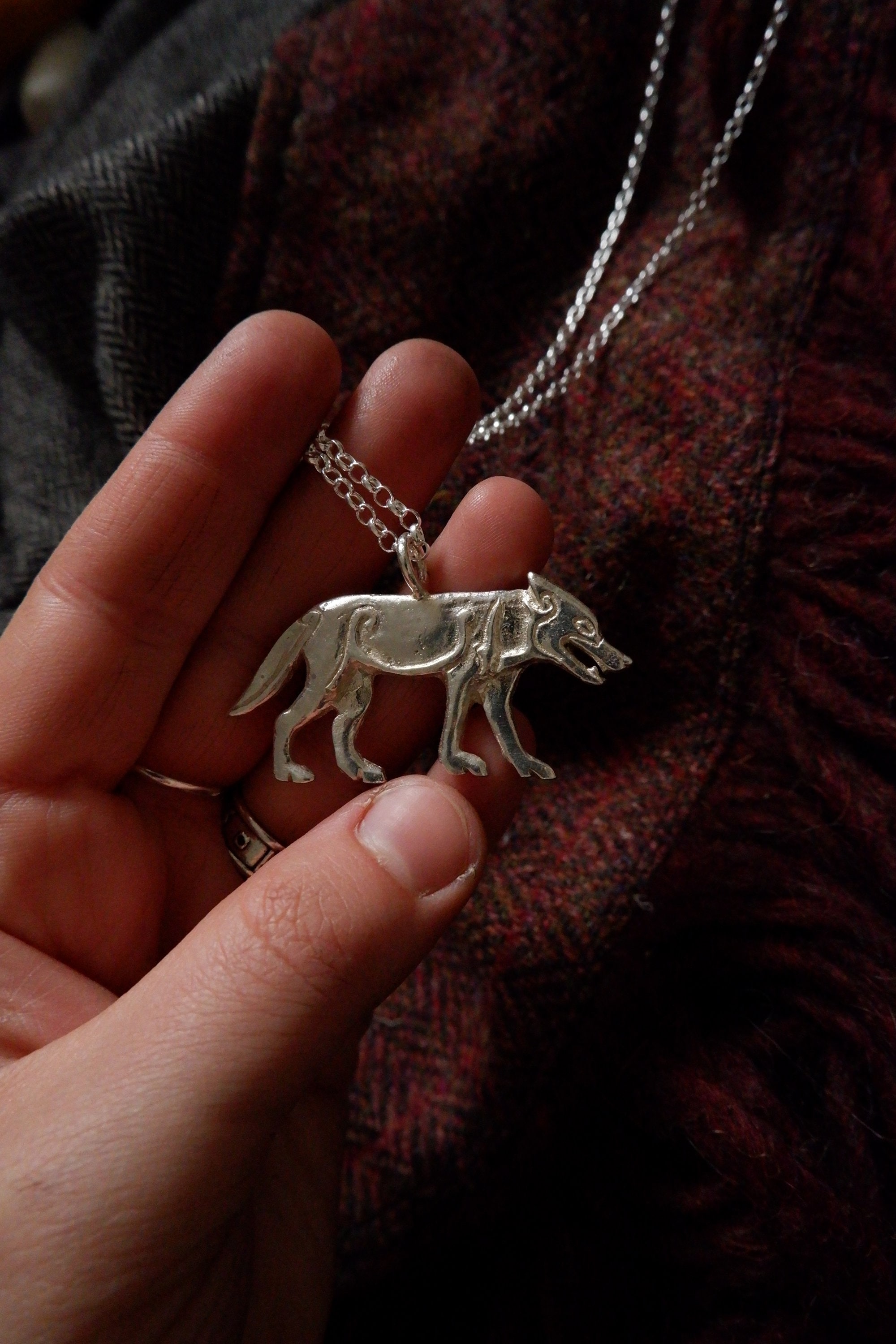 Ardross Pictish Wolf Pendant in Sterling Silver. - Etsy