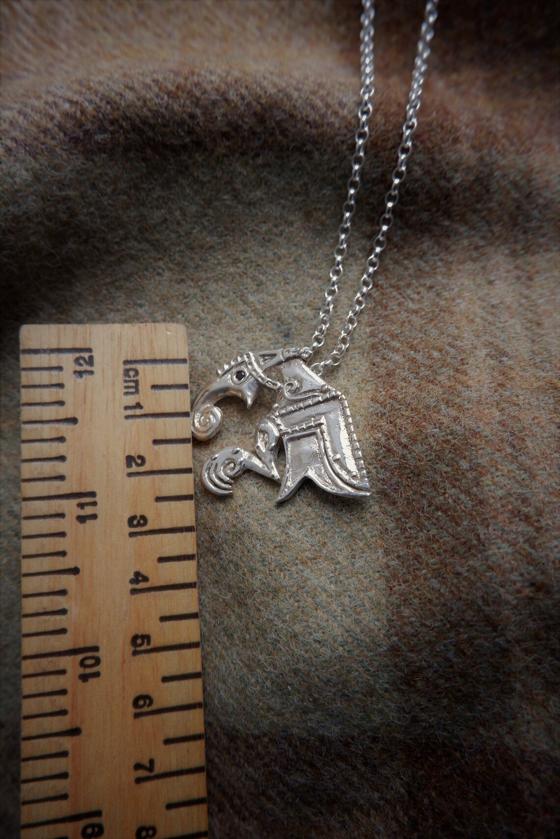 Anglo Saxon Raven Pendant Based on the Sutton Hoo Shield Mount - Silver ...