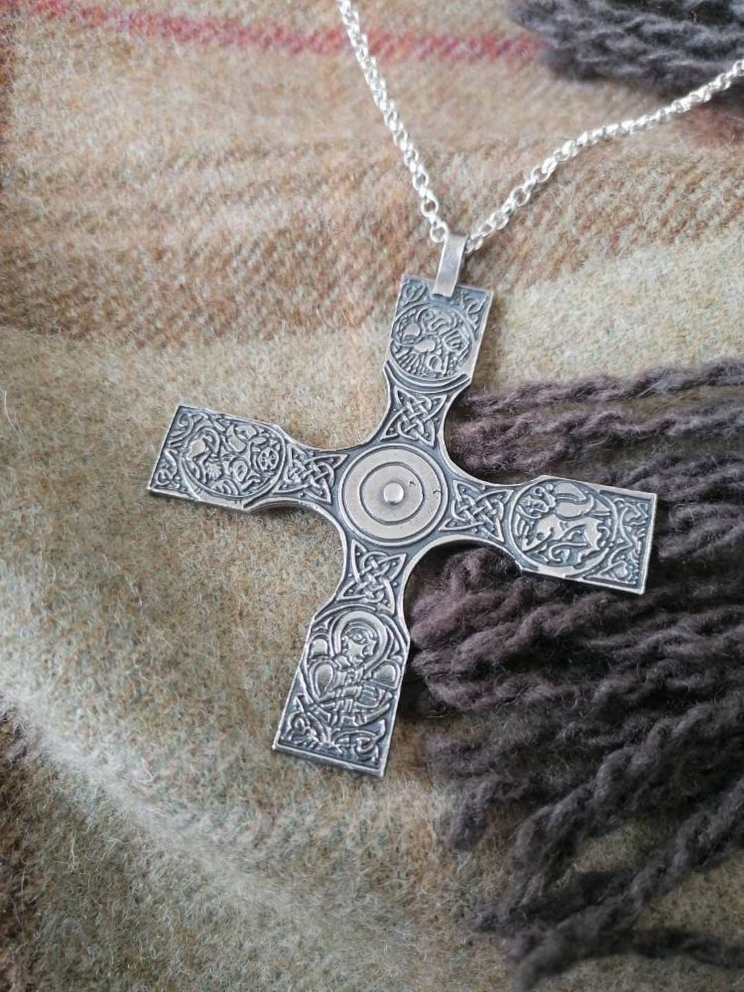 Miniature Galloway Hoard Pectoral Cross in Solid Silver - Etsy