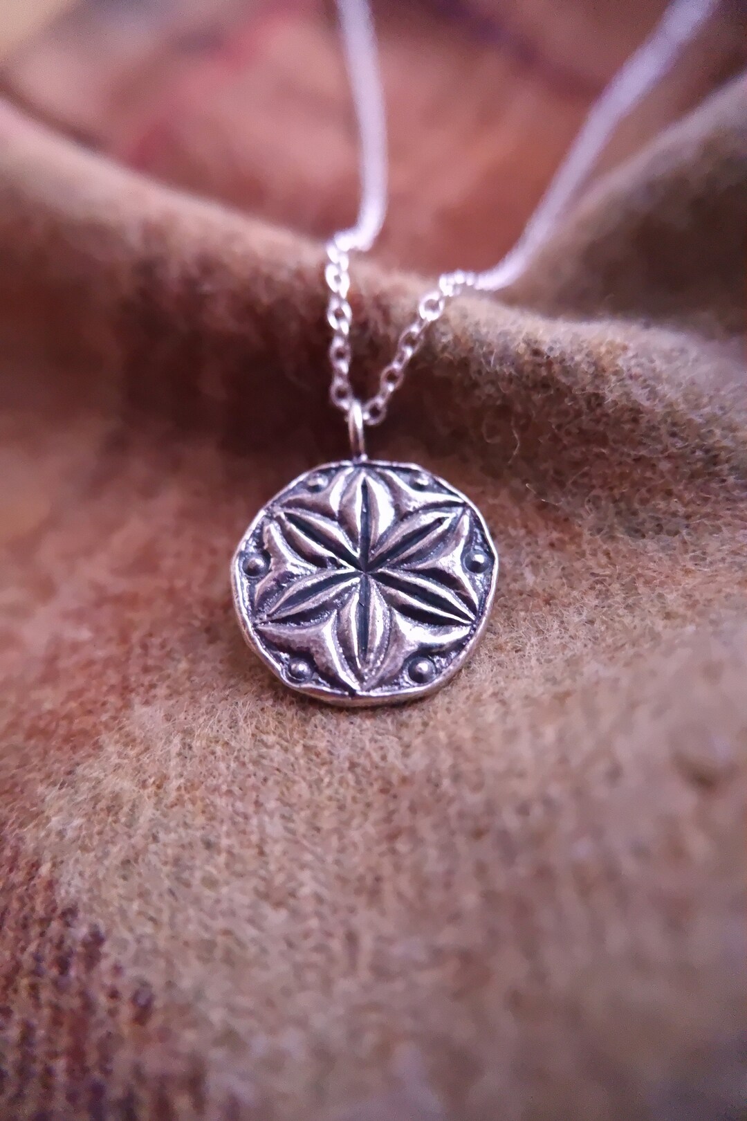 Witch Mark / Daisy Wheel Pendant in Sterling Silver - Etsy