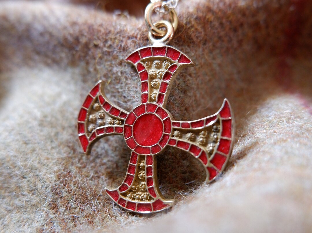 Handmade Anglo Saxon Trumpington Cross Pendant or Brooch in Bronze or ...