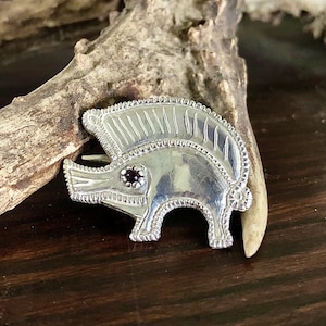 Anglo Saxon Boar Brooch in Silver or Bronze With Garnet - Etsy