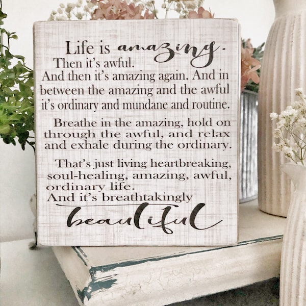 Life is Amazing Sign - Etsy