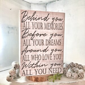 Behind You, All Your Memories. Before You, All Your Dreams. Around You, All Who Love You. Within ...