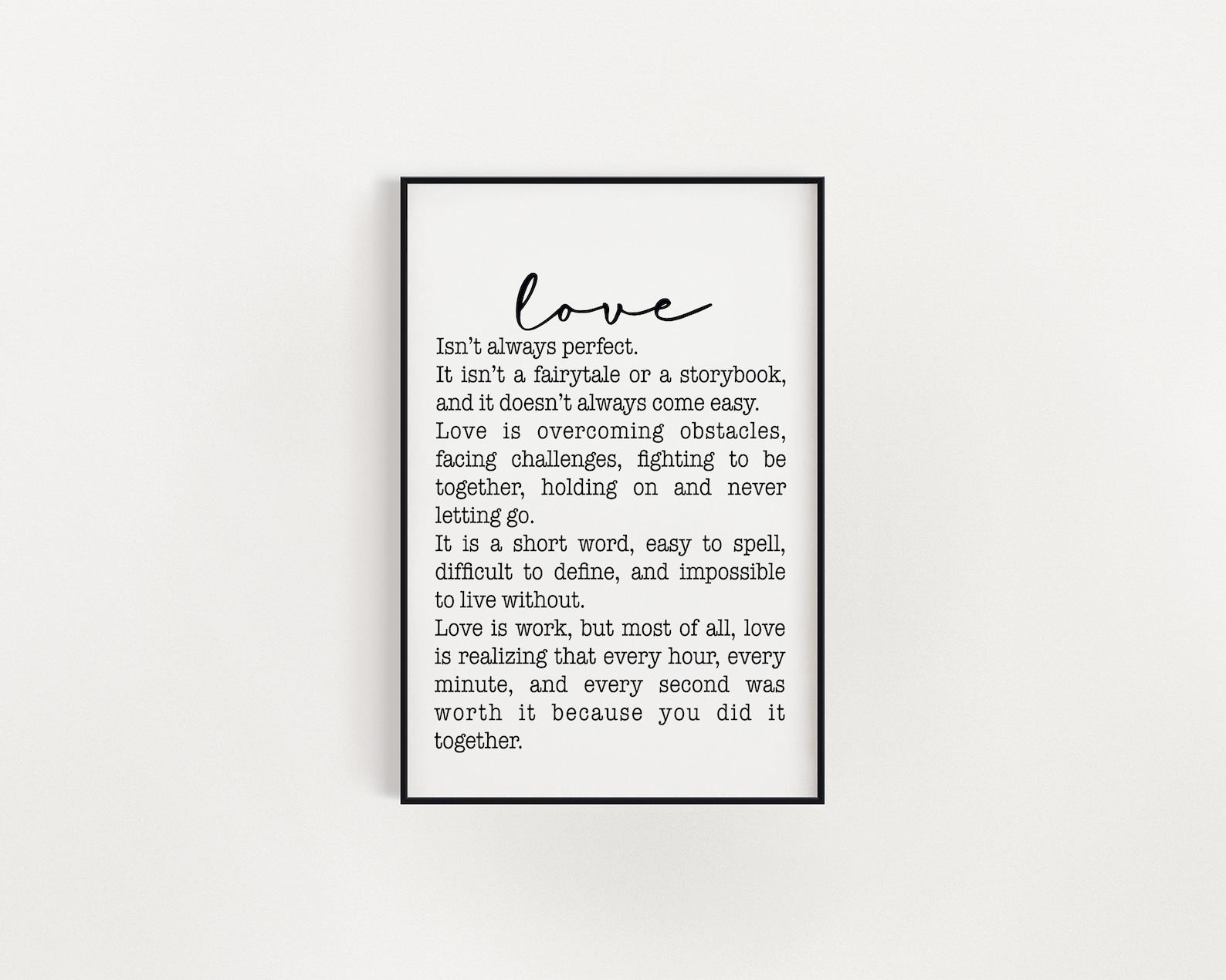 Love Isn't Always Ideal Quote Print, Home Decor (digital Download) - Etsy