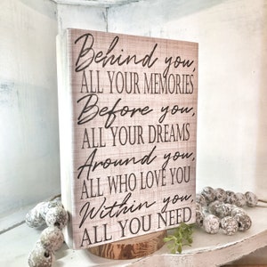 Behind You, All Your Memories. Before You, All Your Dreams. Around You, All Who Love You. Within ...