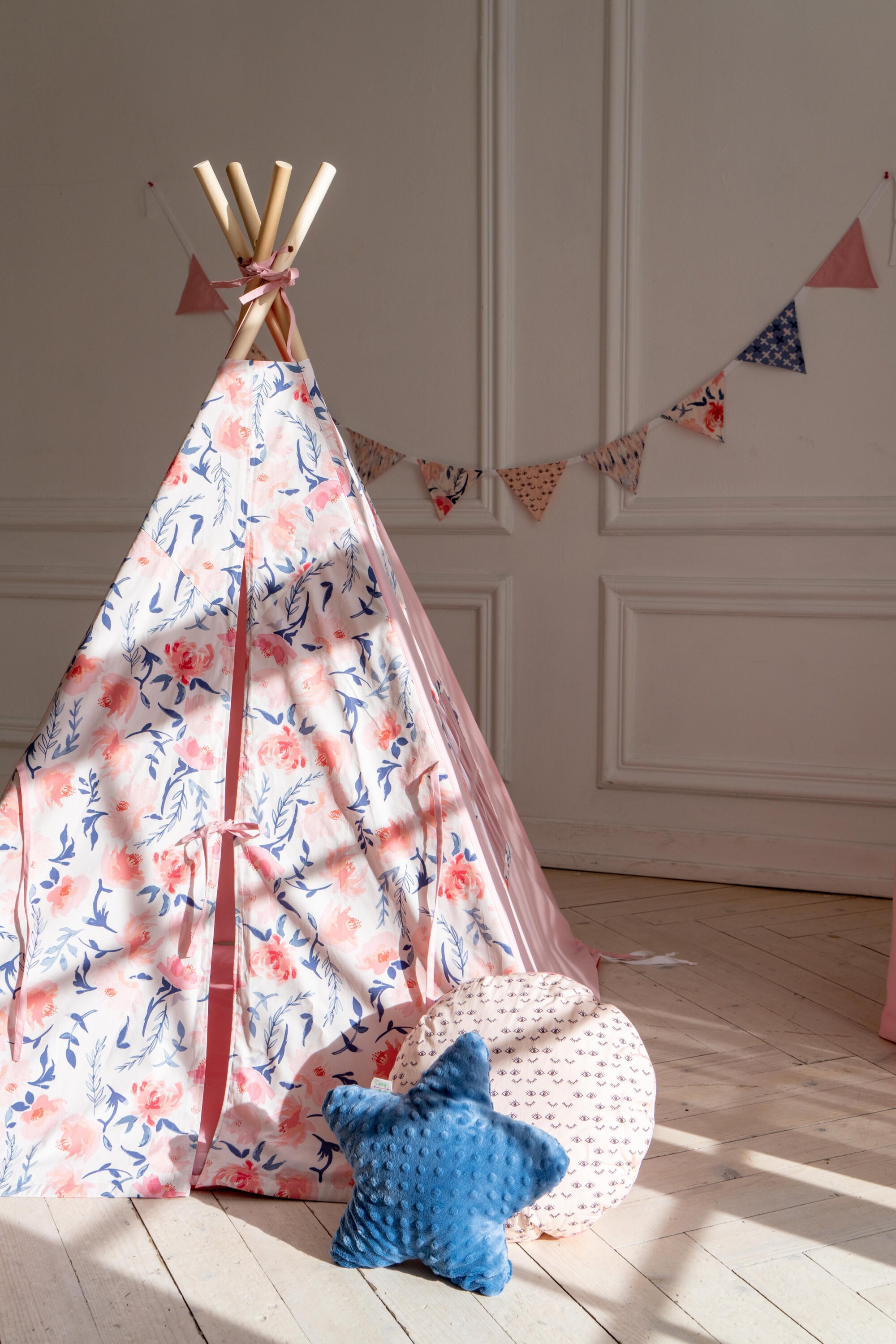 Flowers teepee Girls kids teepee tent Girls Tipi tentPink | Etsy