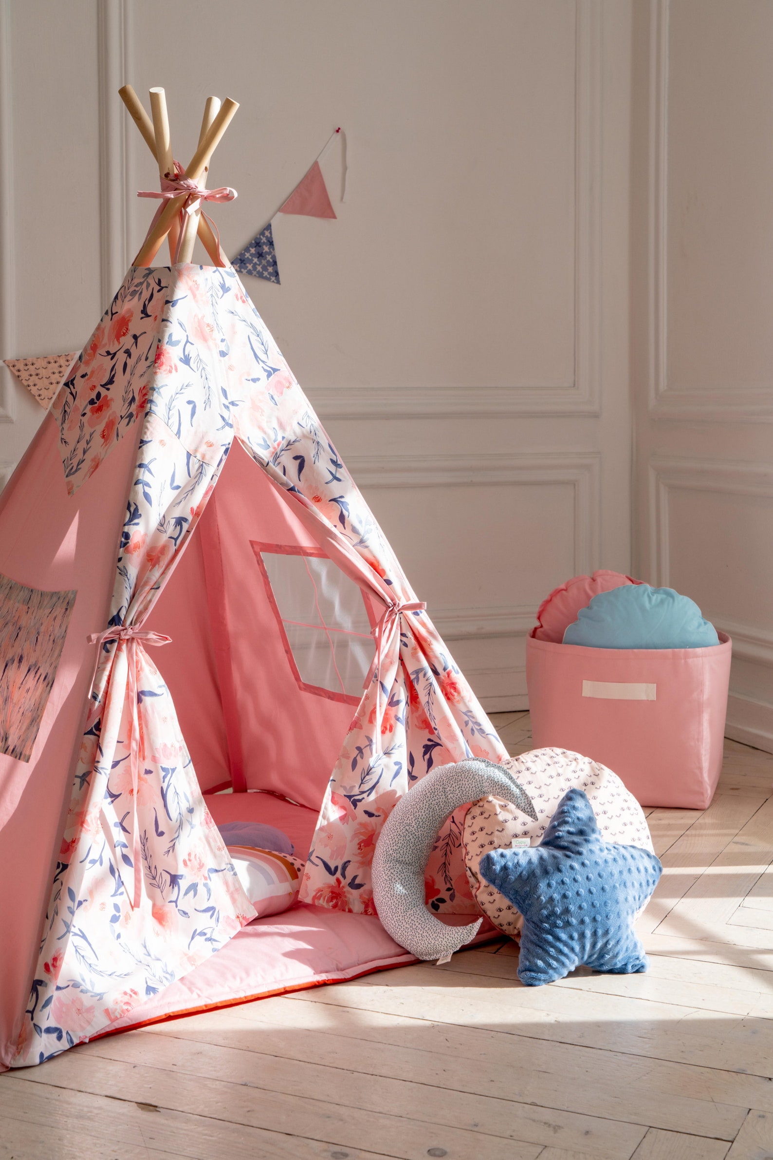 Flowers Teepee Girls Kids Teepee Tent Girls Tipi Tentpink - Etsy