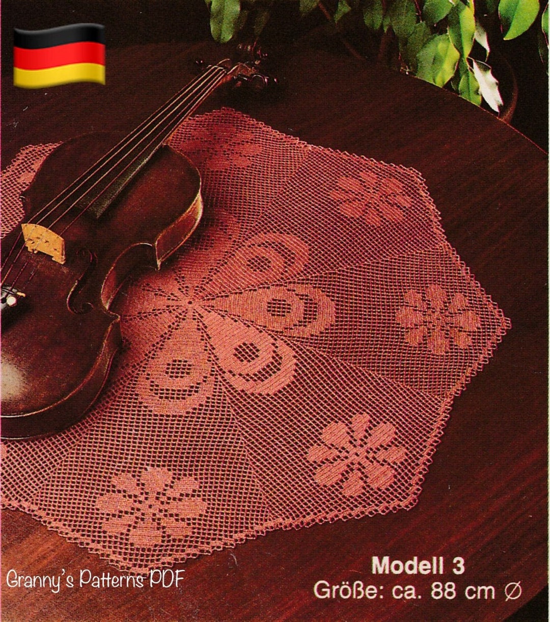Flower Doily Pattern DIY Small Lace Table Topper Vintage Flower Crochet ...