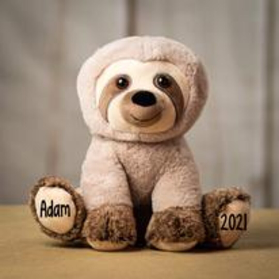 Personalized Sloth Plush -stuffed Sloth-my First Sloth-birthday Gift ...