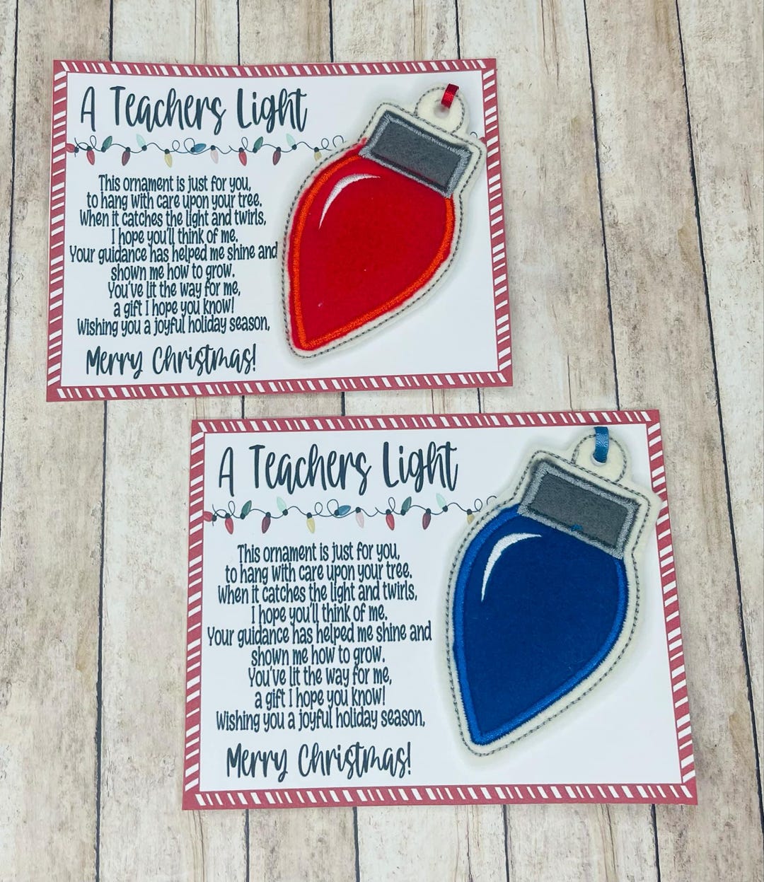 A Teachers Light-teacher Gift-teacher Ornament-teacher Ornament With ...