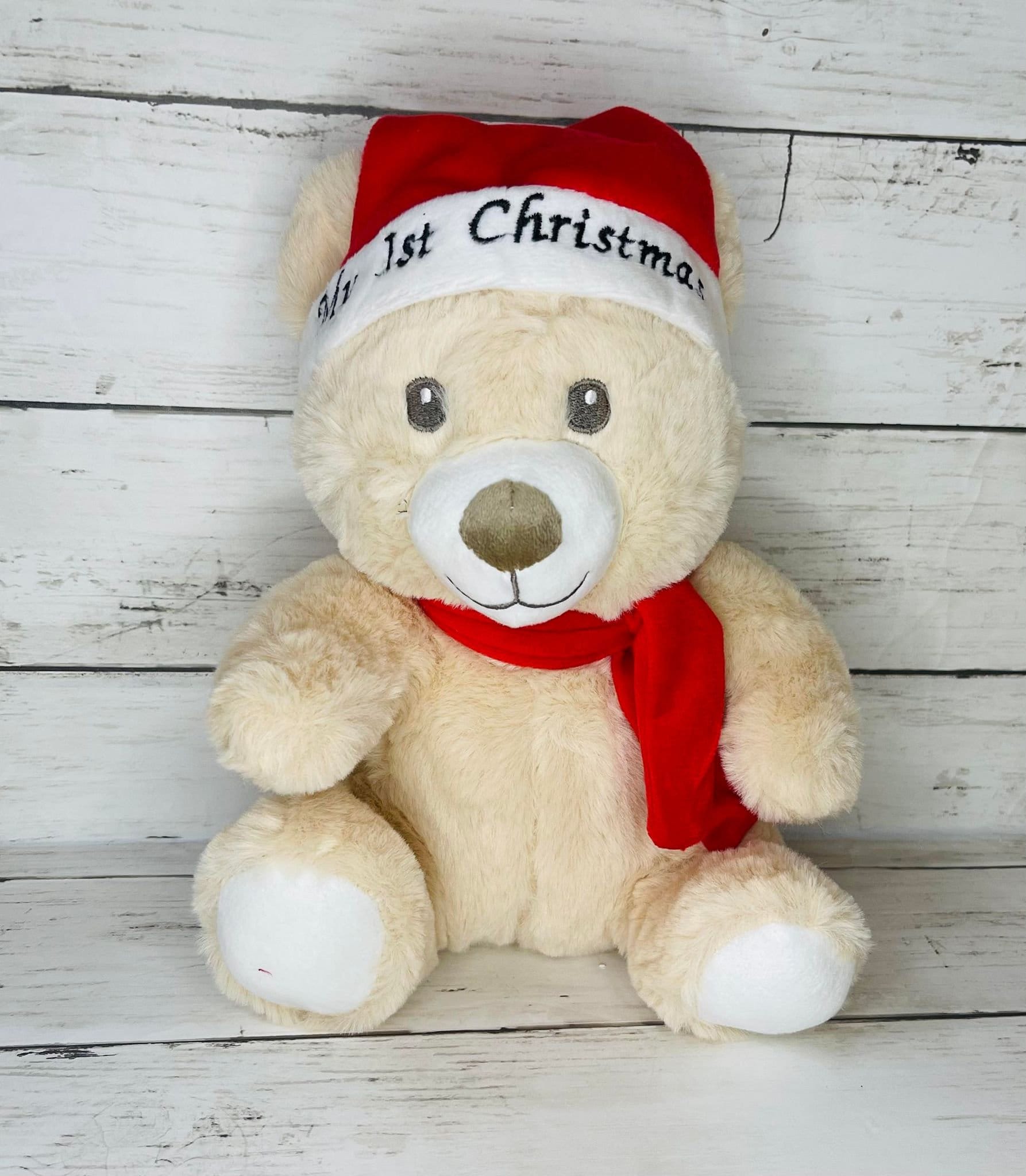 Personalized Teddy Bears-stuffed Bear-my First Christmas Teddy - Etsy