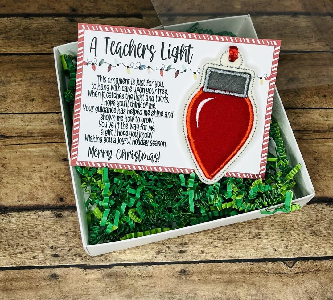 A Teachers Light-teacher Gift-teacher Ornament-teacher Ornament With ...