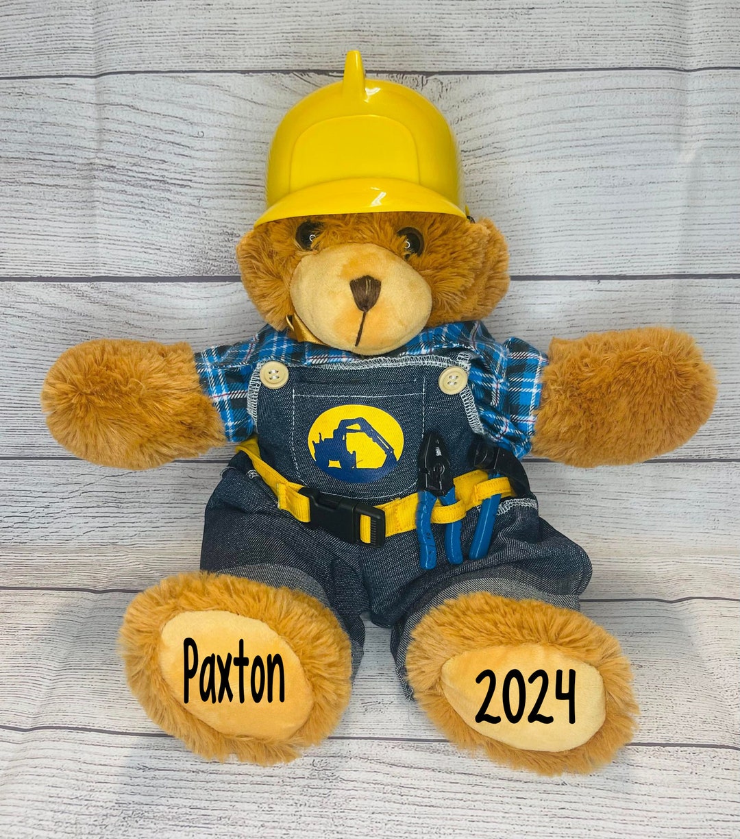 Personalized Construction Bear-construction Worker Birthday Bear ...