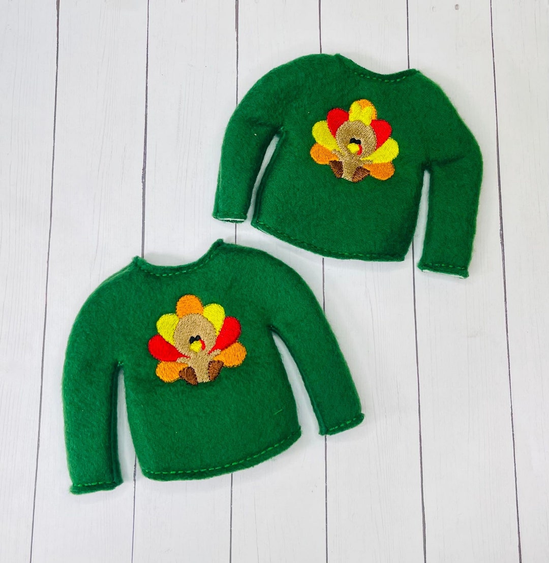 Turkey Elf Sweater-sweaters for Elves-christmas Fun-elf Doll Sweater ...