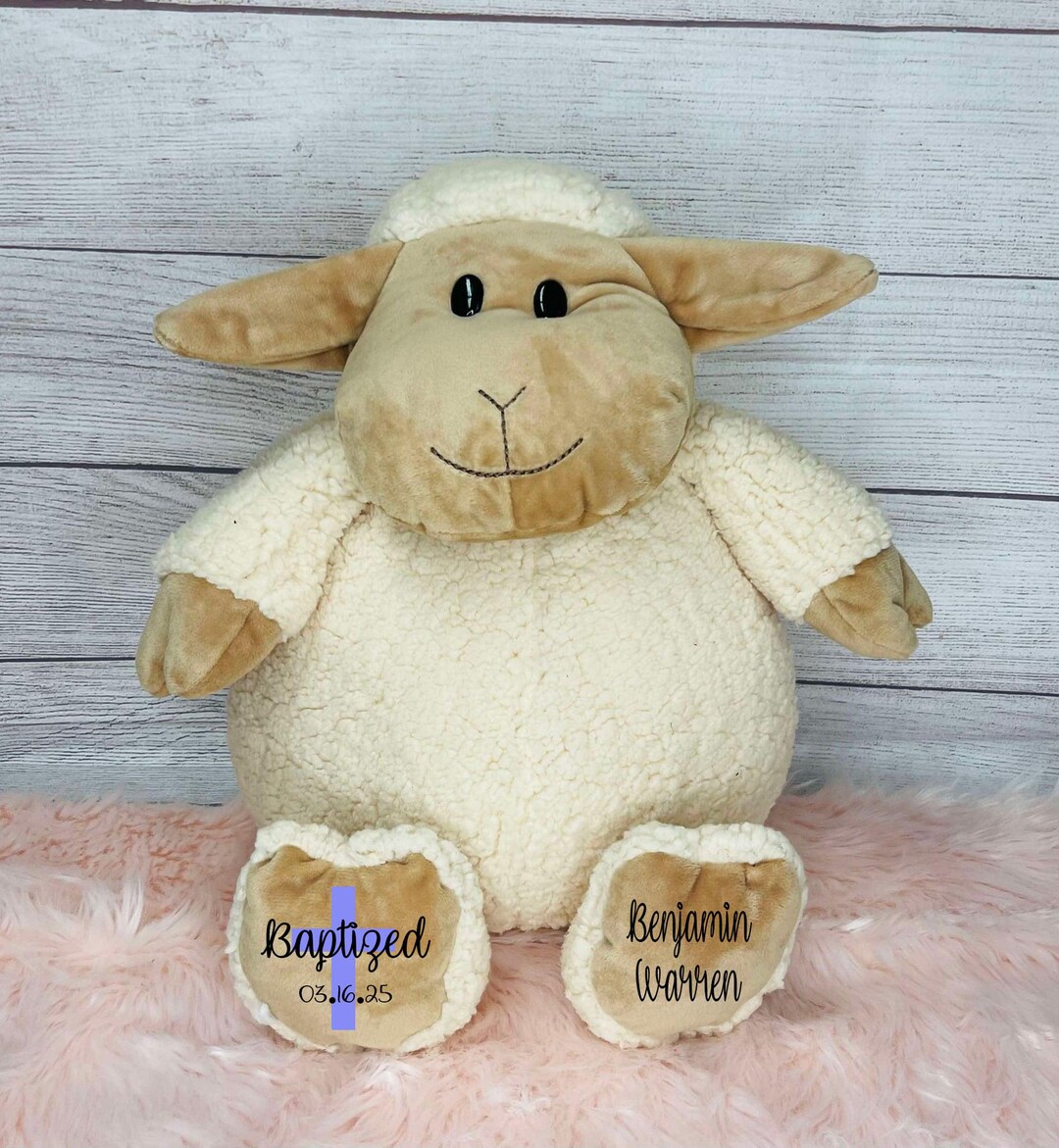 Personalized Stuffed Lamb-stuffed Lamb- Birthday Gift -easter Plush ...