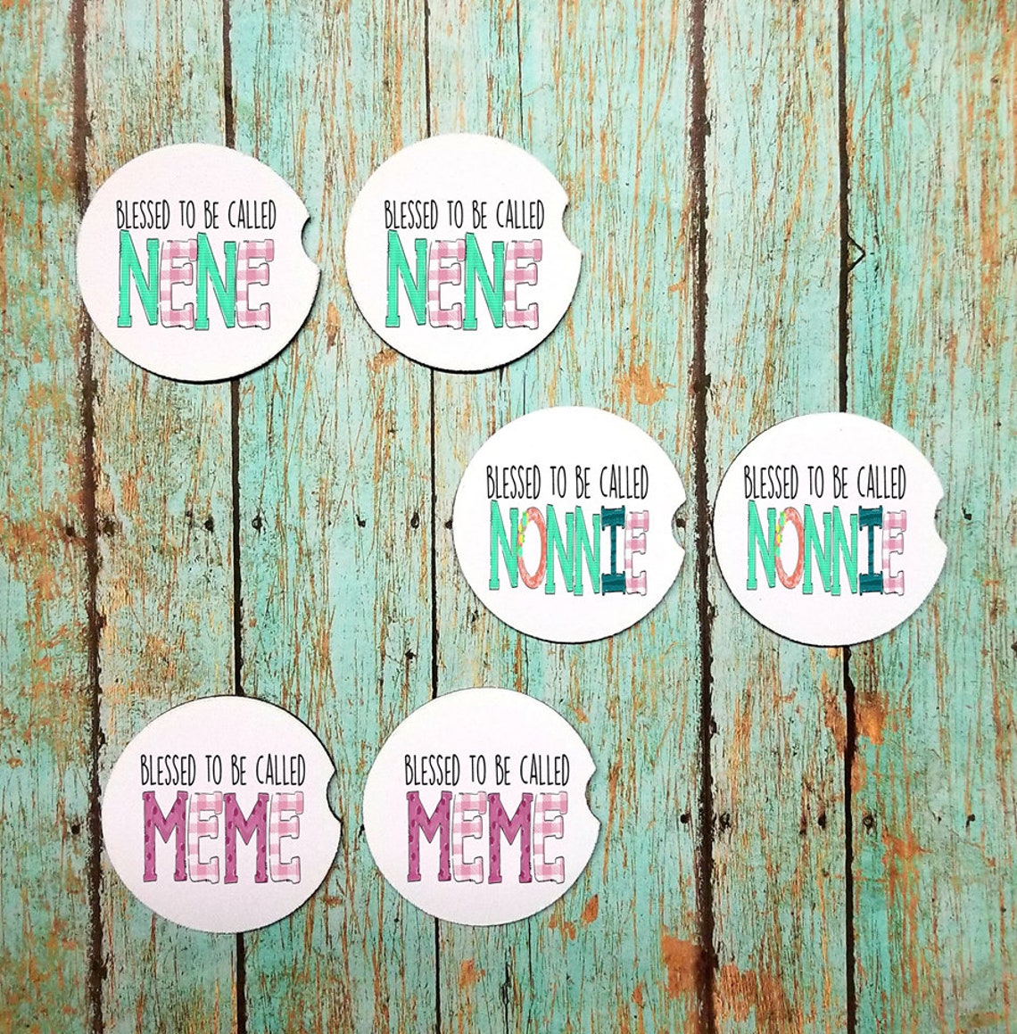 Car Coasters for Mom Grandma Mimi, Cute Auto Cup Holder Coaster Set ...