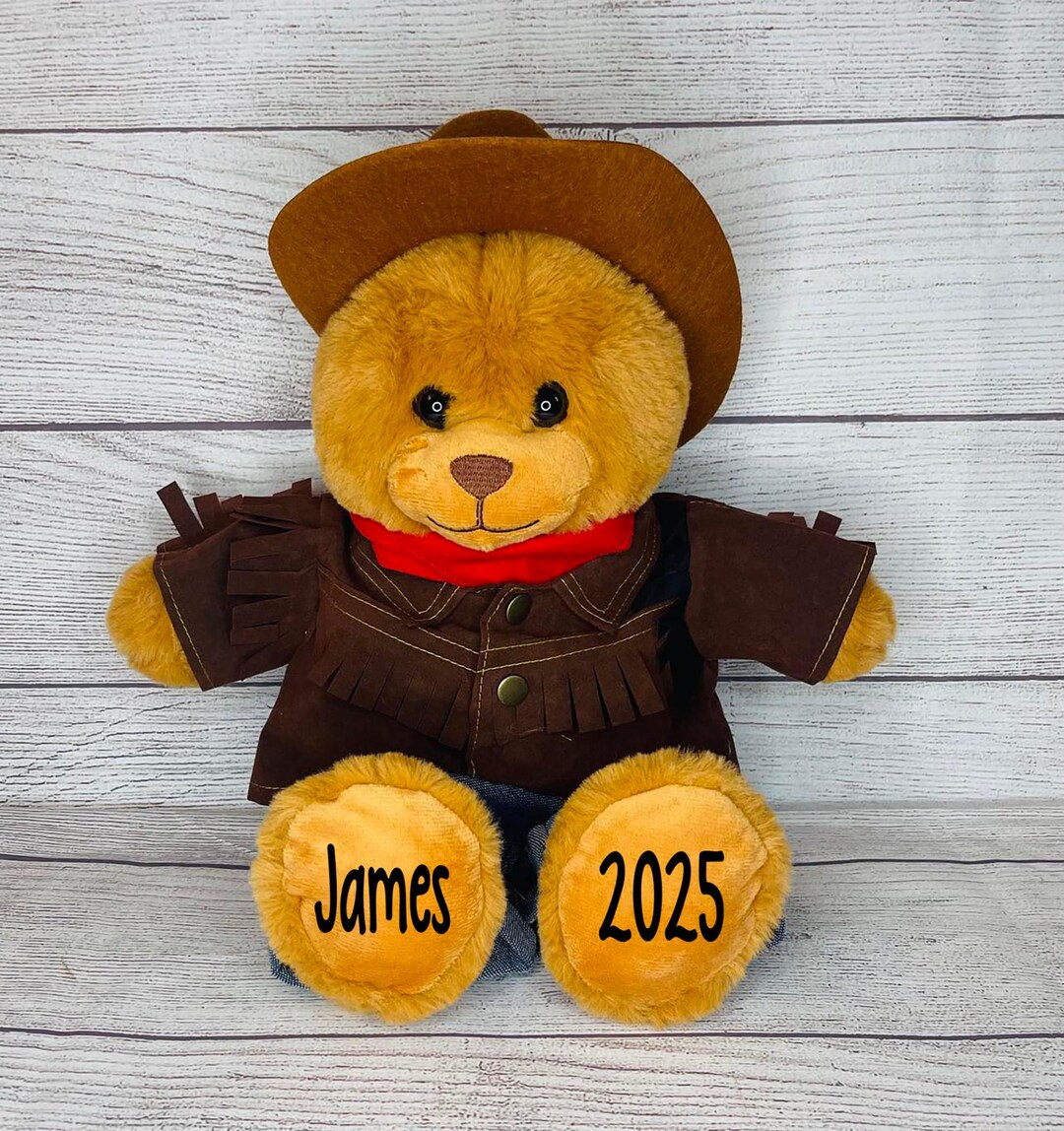 Personalized Cowboy Bear-cowgirl Bear Birthday Bear-cowboy Gift-bull ...