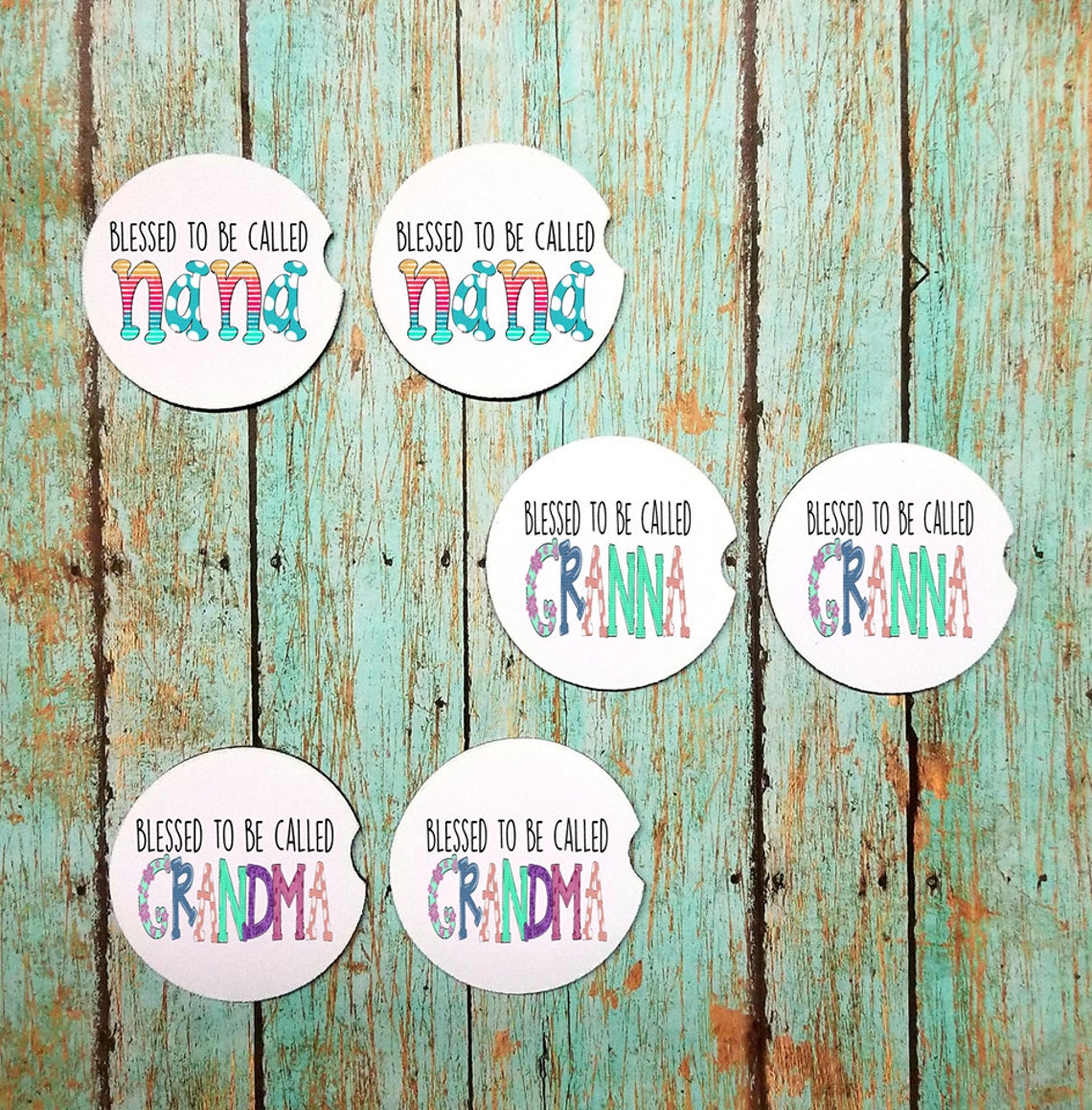 Car Coasters for Mom Grandma Mimi, Cute Auto Cup Holder Coaster Set ...