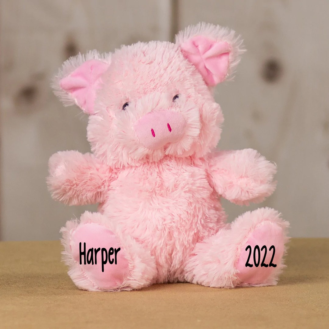 Personalized Pig Plush -stuffed Bear-my First Teddy Bear-birthday Gift ...