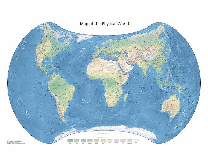 Map of the Physical World - Etsy