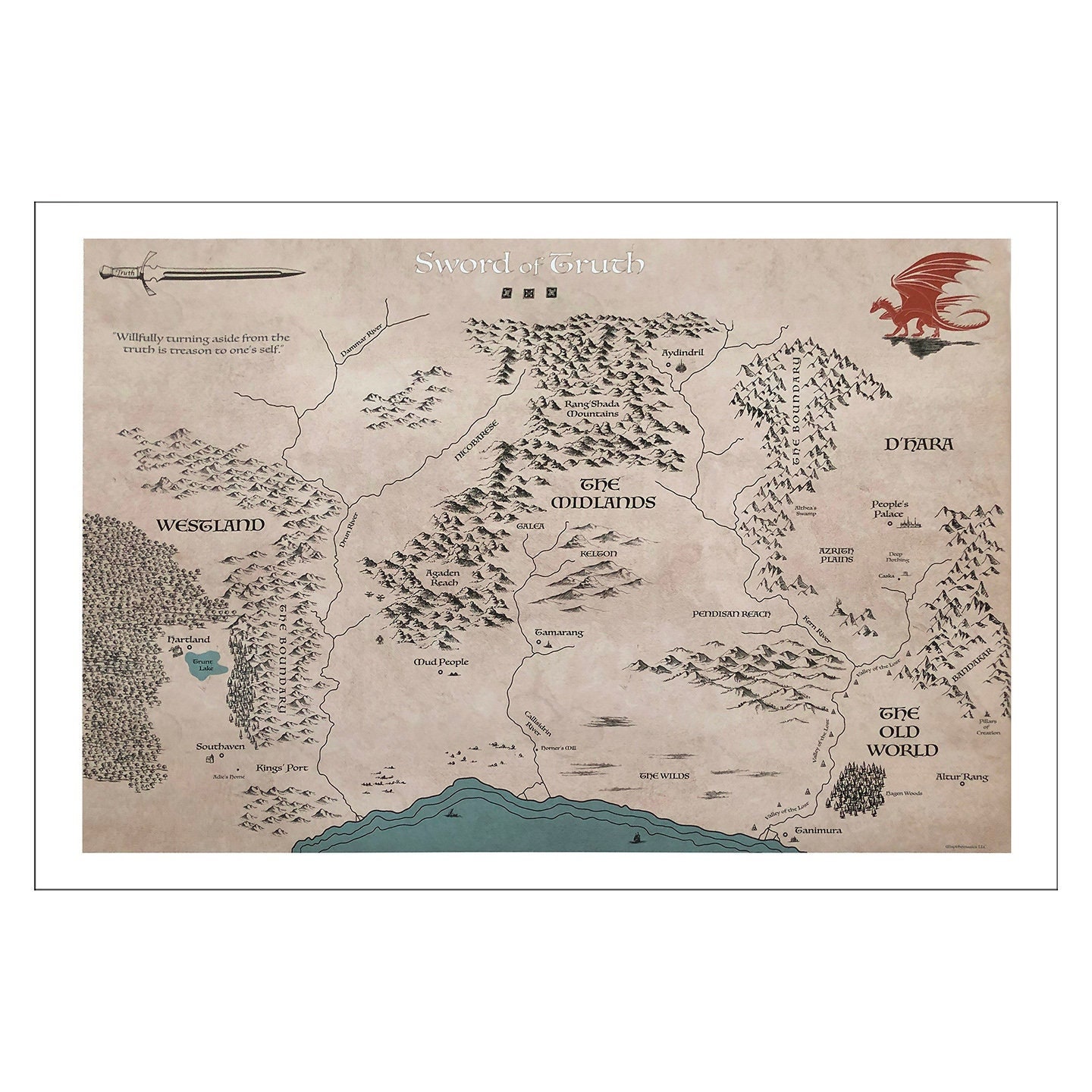 Map Inspired by Sword of Truth - Etsy
