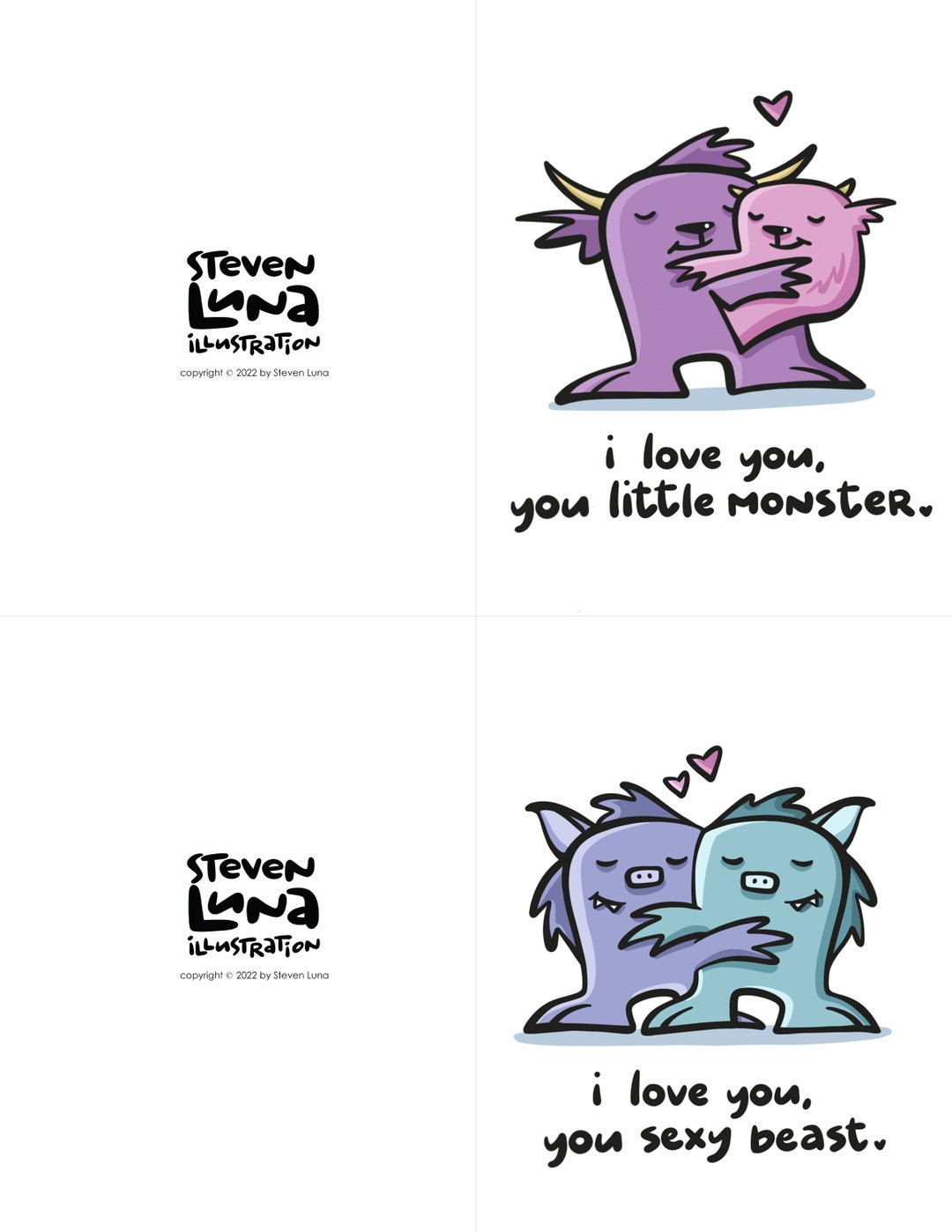 Little Monster Printable Valentines - Etsy