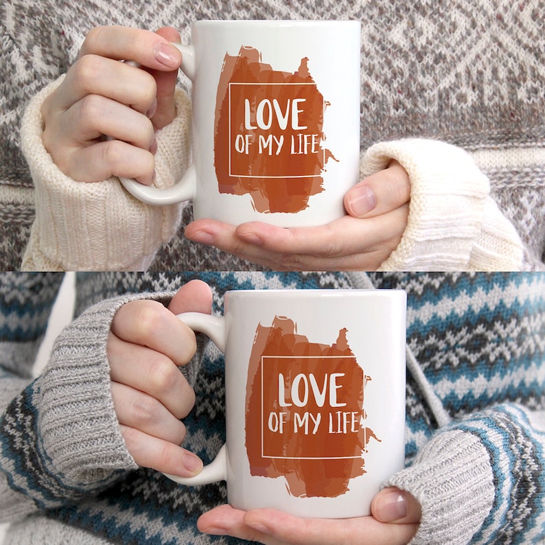 Love Heart Mug, Personalized Couple Mug, Matching Love Mugs, Lovers Mug ...