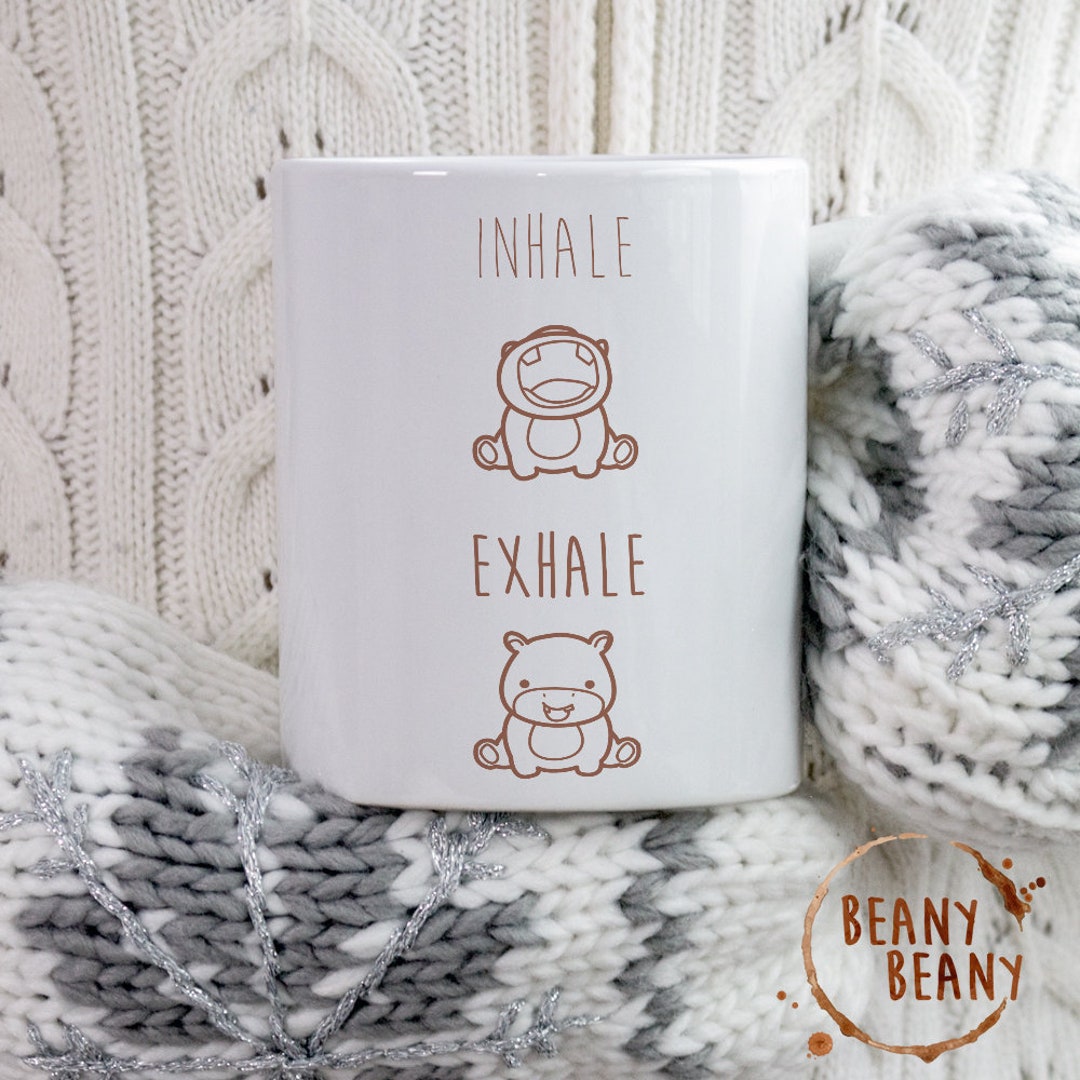 Children's Hippo Yoga Mug, Cute Kawaii Hippo Tasse Cup, Inhale Exhale ...