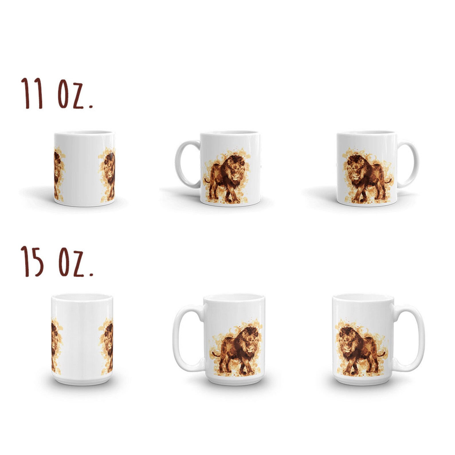 Lion Mug Lion Coffee Mugs Animal Coffee Mugs Animal Prints - Etsy
