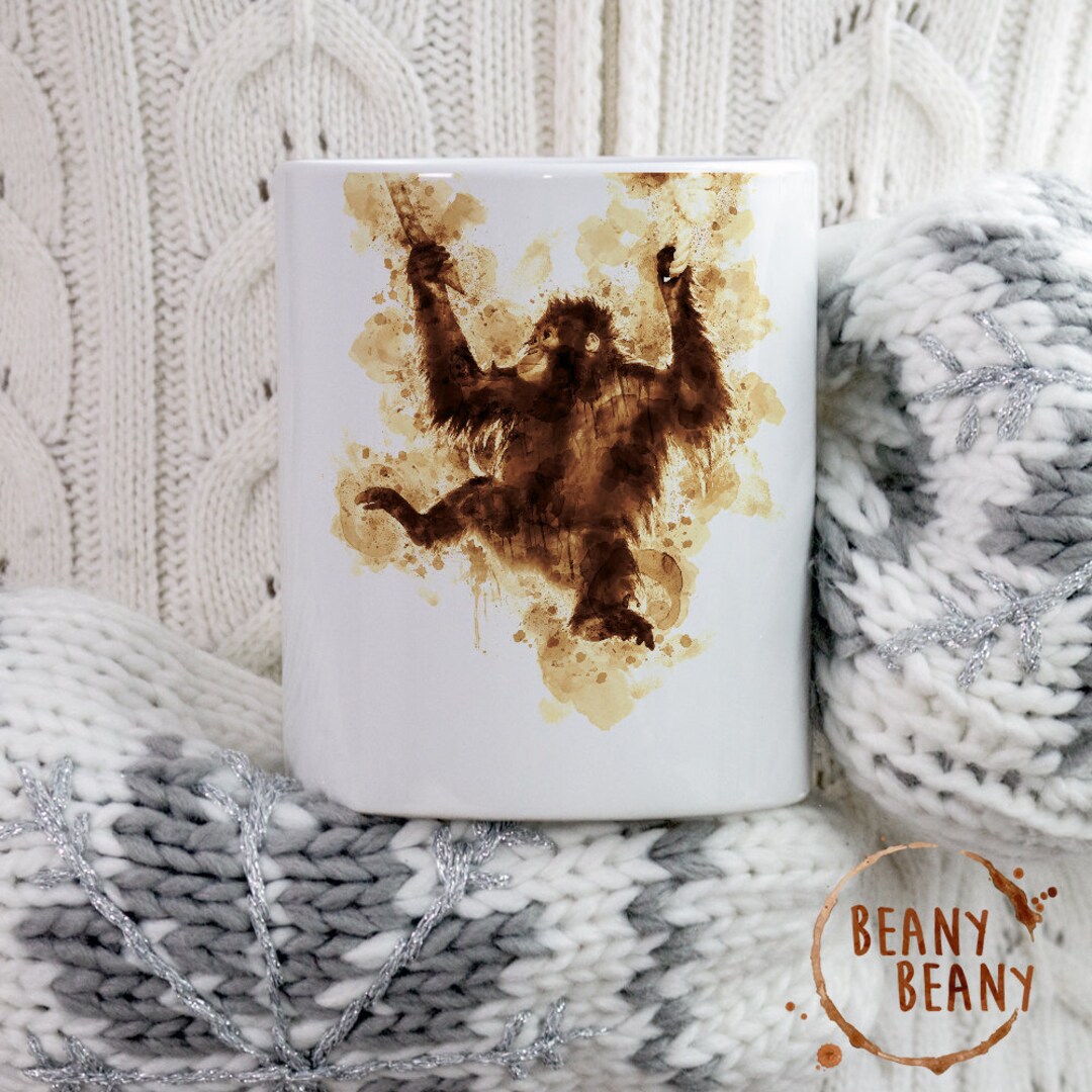 Monkey Gift , Monkey Coffee Mugs, Giveaways, Handmade Mug, Animal Print ...