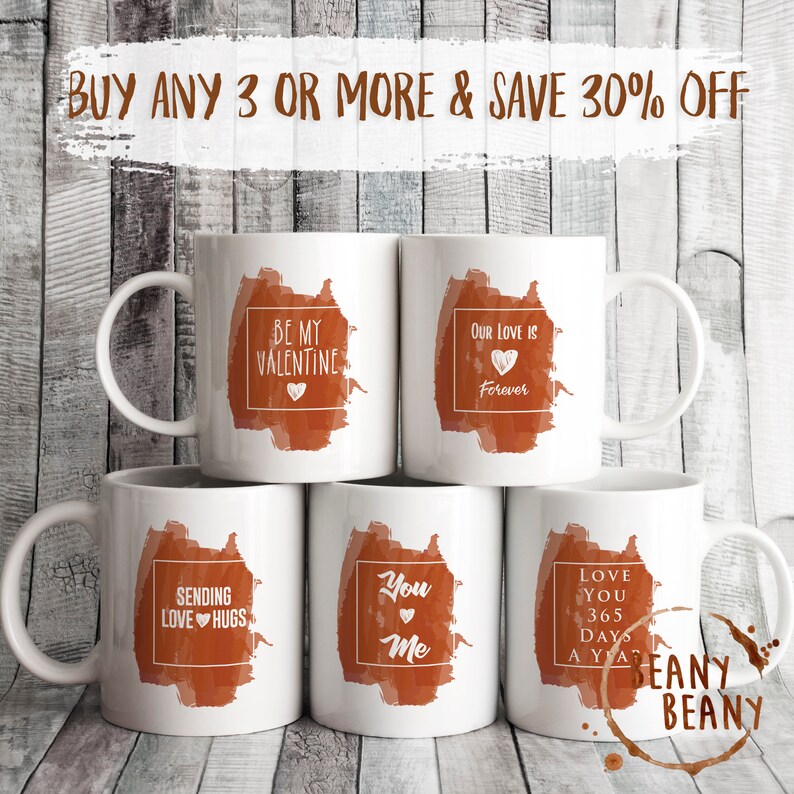 Love Heart Mug, Personalized Couple Mug, Matching Love Mugs, Lovers Mug ...