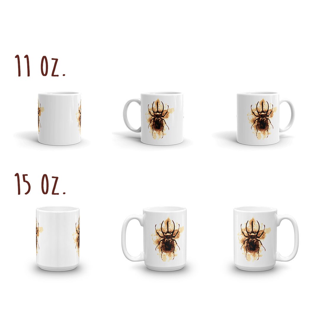 Insect Ceramic Coffee Mug, Birthday Mug Gift, Beetle Coffee Cup, Insect ...