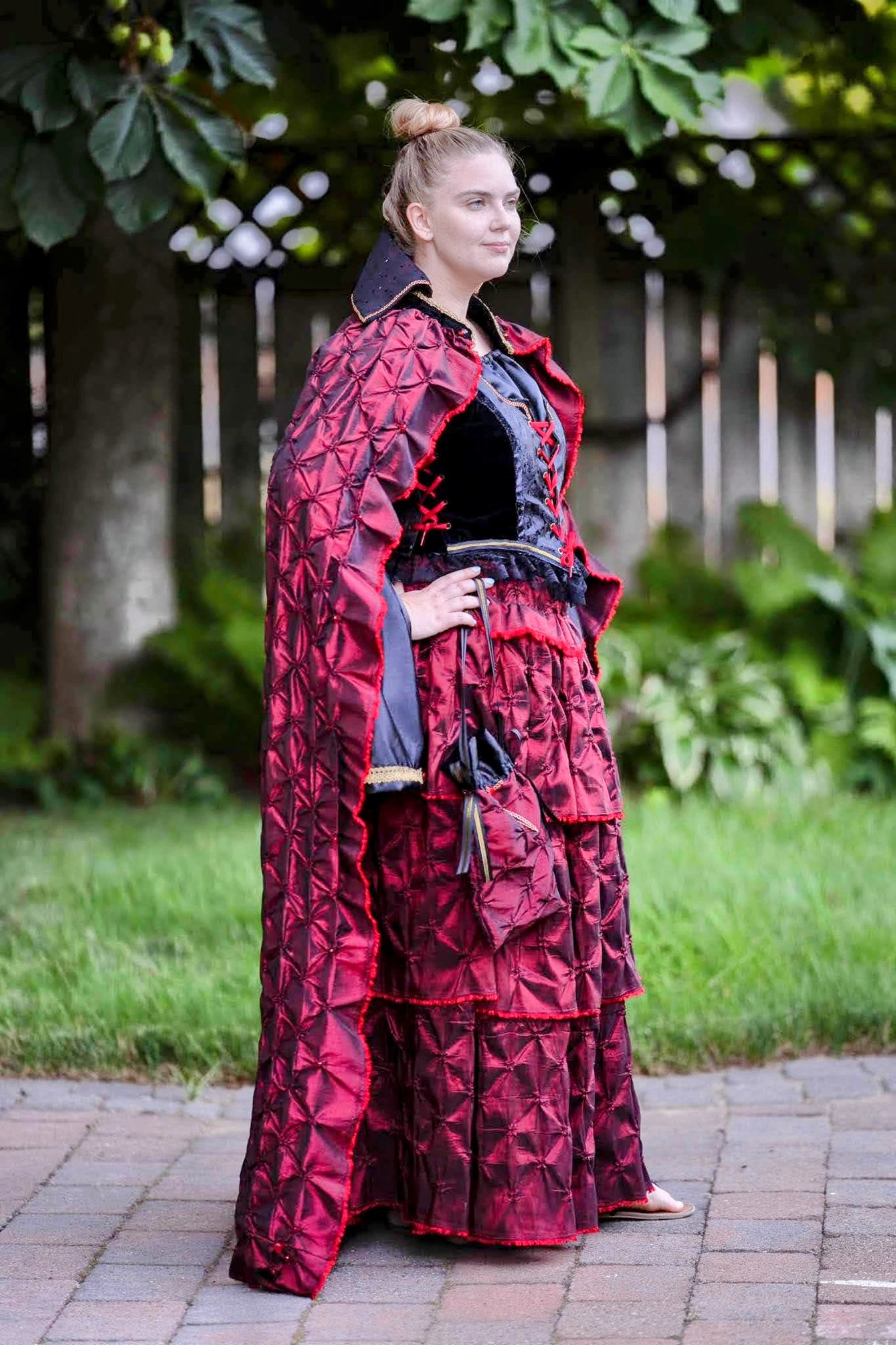 5 Pc. Witch Costume: Color Changing Cloak, Skirt, Peasant Blouse ...