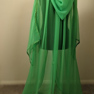 Wizard/sorceress Robe, Full Length, Hood. Bright Green Sheer Robe With ...