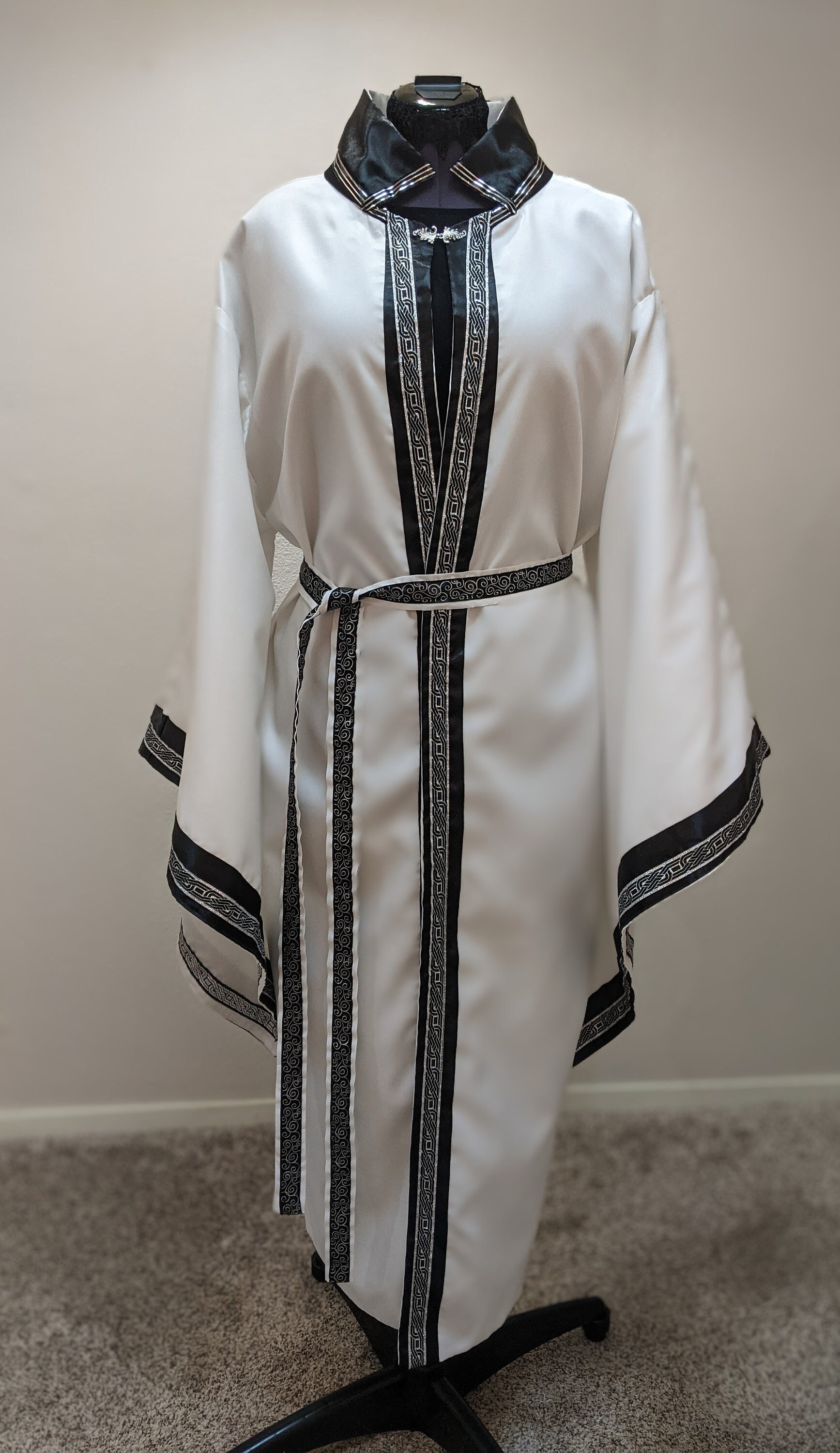 Wizard/ Sorceress Robe, Reversible. White With Black and Silver Trims ...