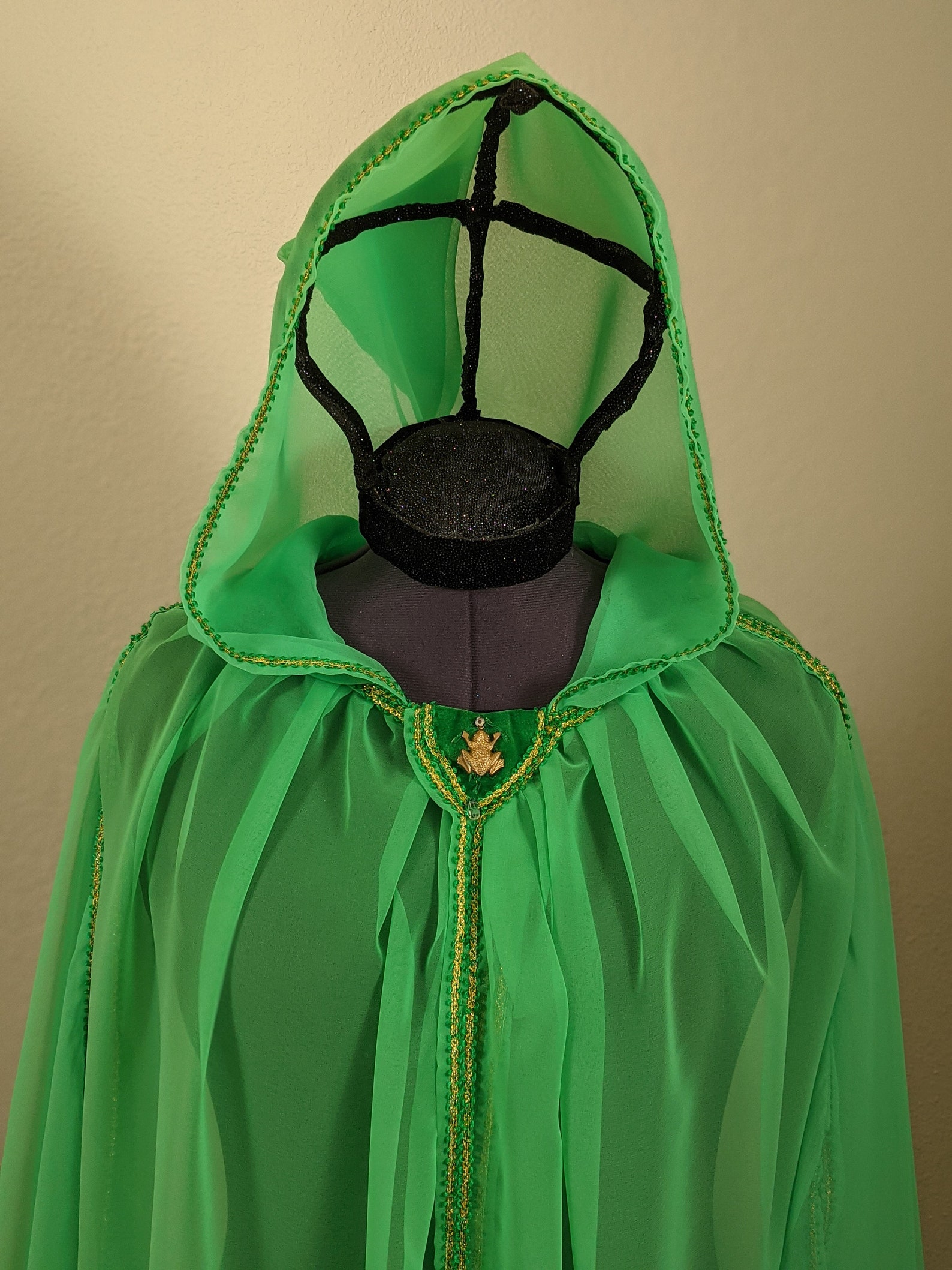 Wizard/sorceress Robe, Full Length, Hood. Bright Green Sheer Robe With ...