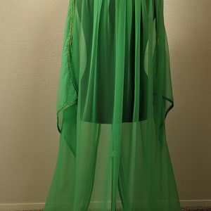 Wizard/sorceress Robe, Full Length, Hood. Bright Green Sheer Robe With ...