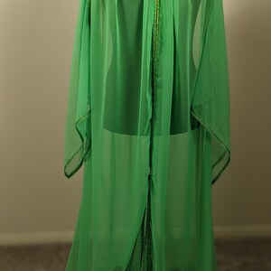 Wizard/sorceress Robe, Full Length, Hood. Bright Green Sheer Robe With ...
